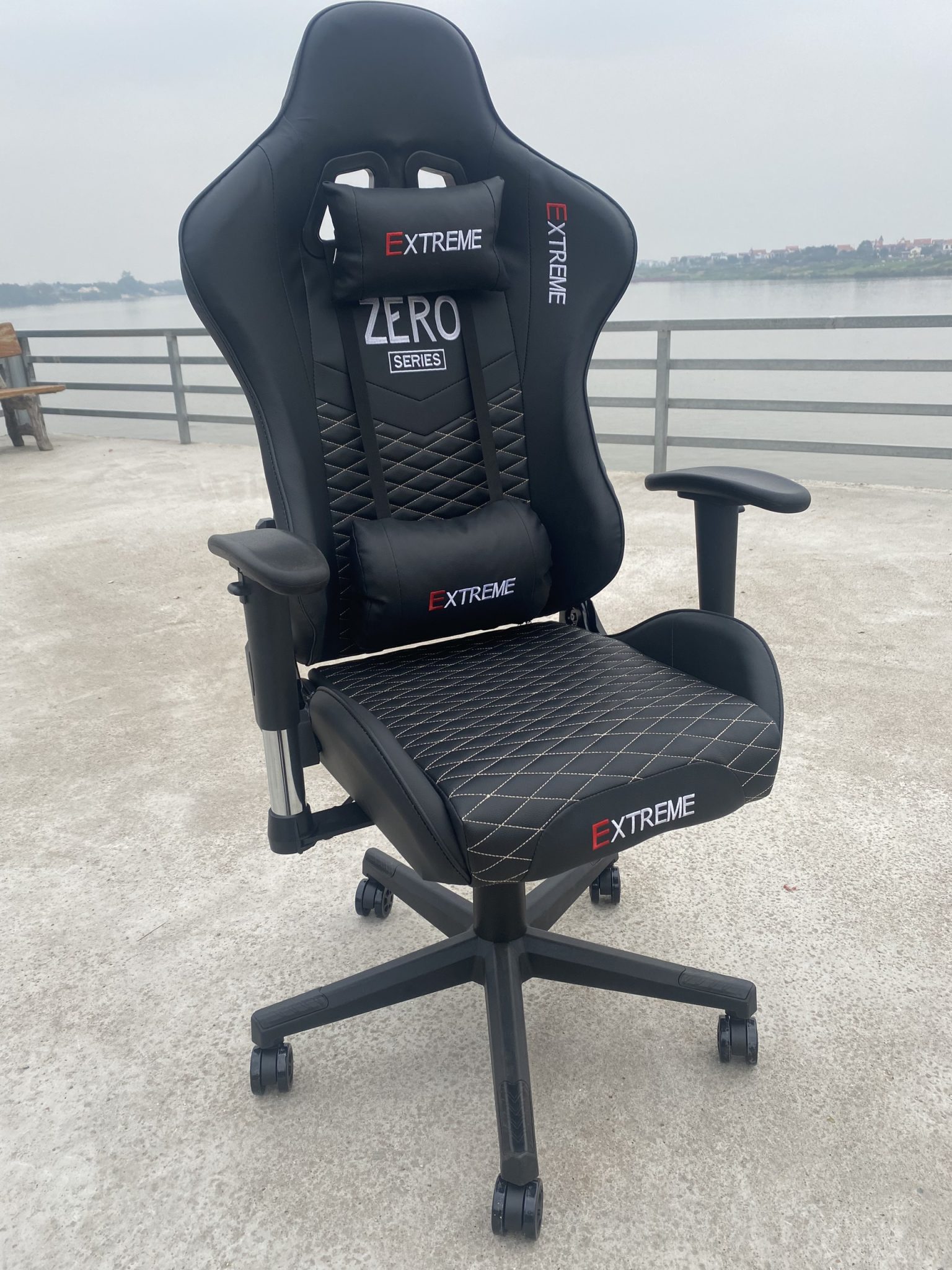 Ghế Gaming Extreme Zero V1+– Chân Xoay Ngả 180 độ – Màu Full Đen - Hanvika chuyên bàn ghế gaming ...